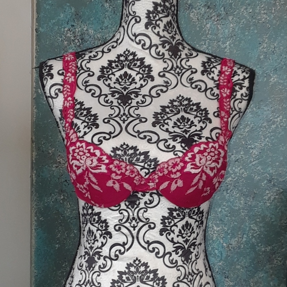 La Perla Red And White Demi Bra Size 2 - Gem